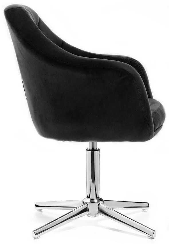 LuxuryForm DESIGN Otočné křeslo ANDORA VELUR na stříbrném kříži - černé