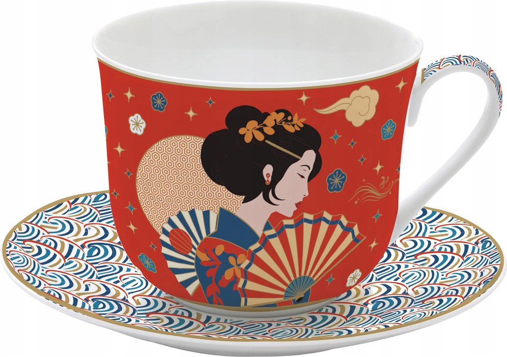 Šálek s podšálkem 1+1 komplet porcelán 400 ml Tokyo Coll