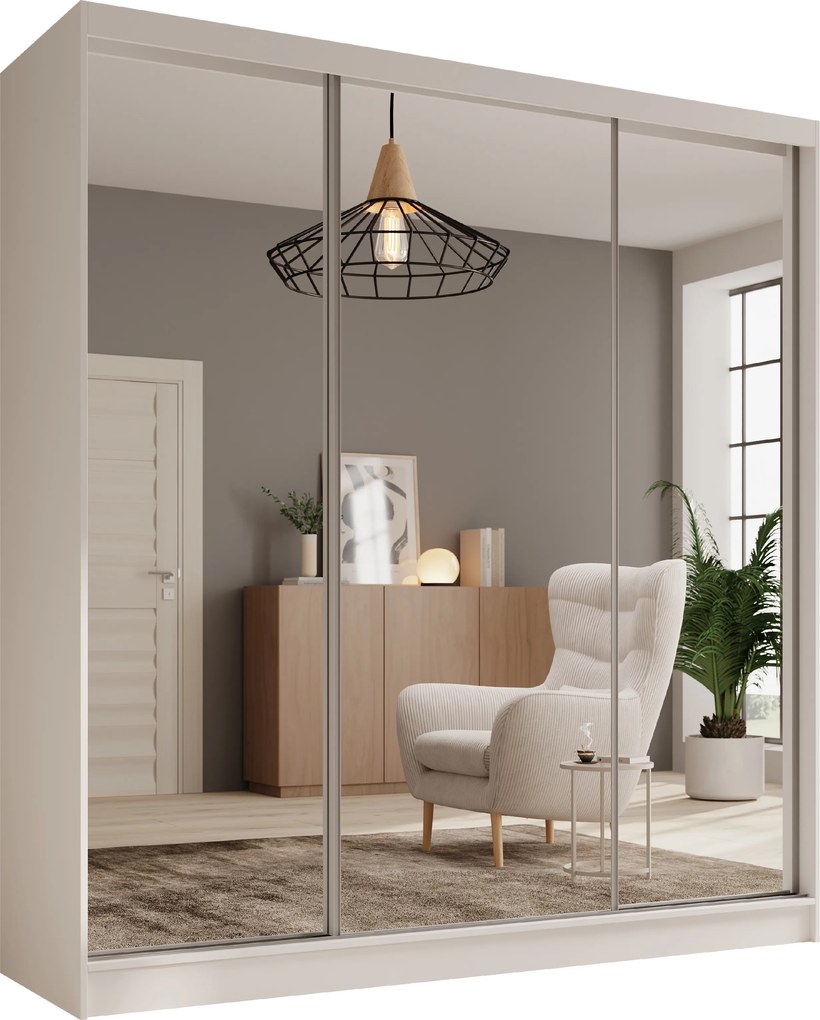 ADRK Furniture Šatní skříň s posuvnými dveřmi Tola 200 SW-TOL-200-W