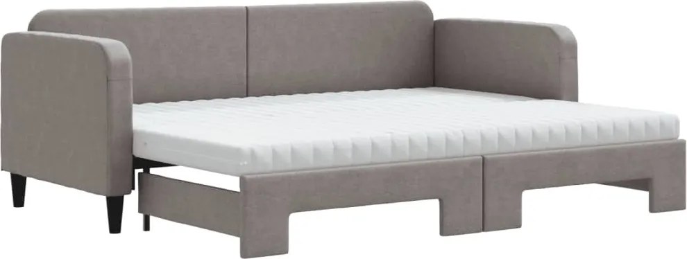 Válenda s přistýlkou a matracemi taupe 80 x 200 cm textil 3196832