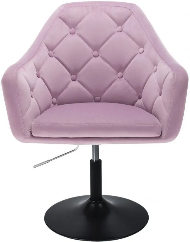 LuxuryForm DESIGN Otočné křeslo ANDORA VELUR na černém talíři - levandule