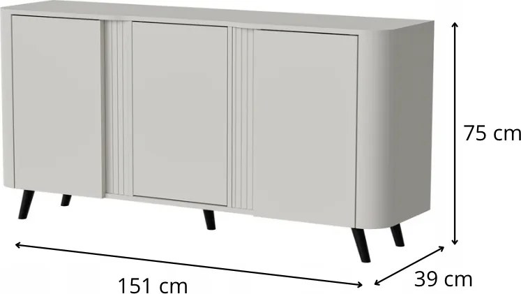Komoda Volare 3D 151 cm kašmírová