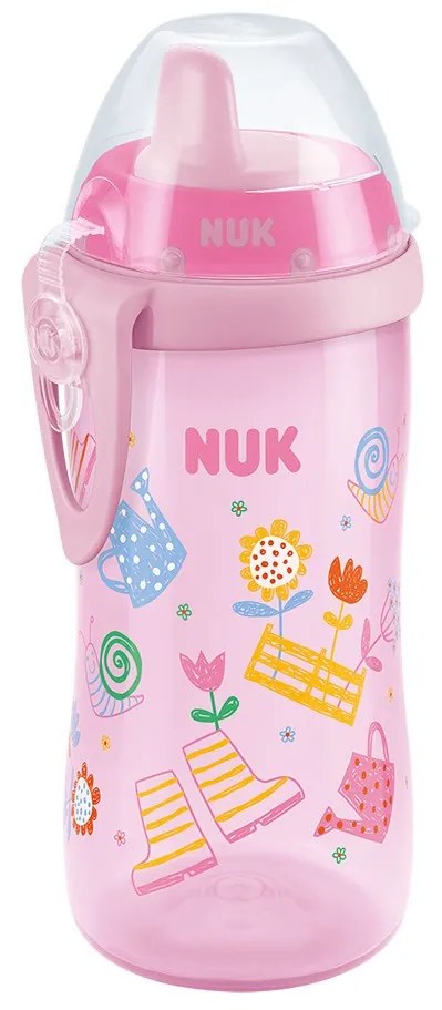 Dětská láhev NUK Kiddy Cup 300 ml holka Růžová