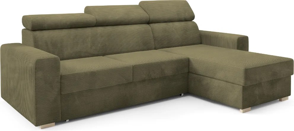 Rohová rozkládací sedací souprava do L MOKKA, 236 cm, s úložným prostorem Roh pohovky: Levý roh, Barva látky Poso: Světle šedá (Poso 55)
