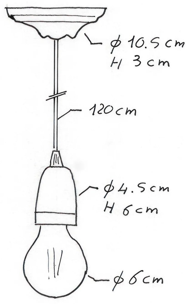 creative cables Závěsná lampa s textilním kabelem a barevnými detaily z porcelánu Barva: Černá