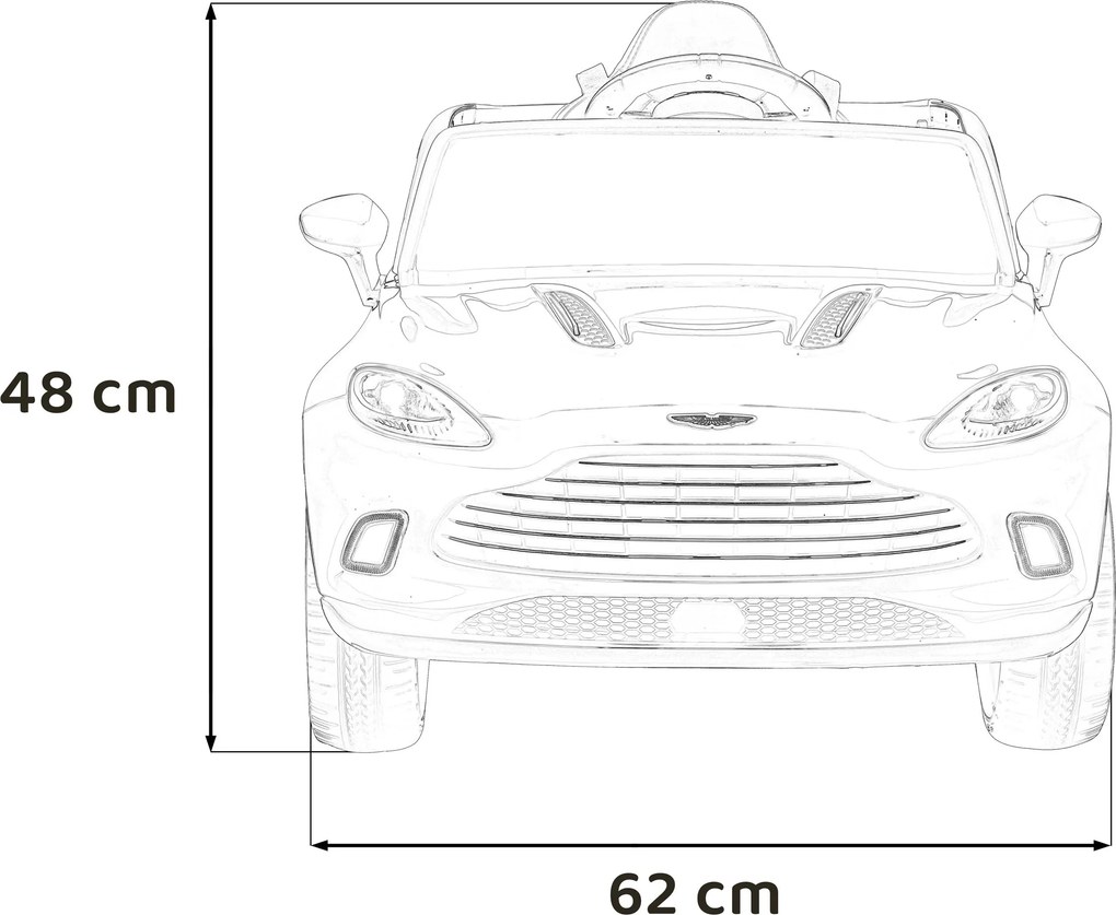 Ramiz Elektrické autíčko Aston Martin DBX pro děti červené + dálkové ovládání + EVA kola + pásy + plynulý start + audio LED