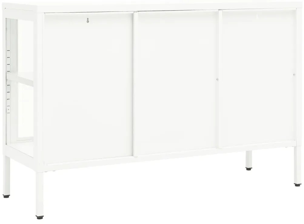 vidaXL Marketos Příborník bílý 105 x 35 x 70 cm ocel a sklo