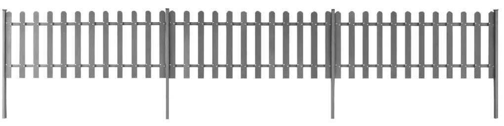 42827 vidaXL Laťkový plot se sloupky 3 ks WPC 600 x 80 cm