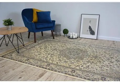 koberec WINDSOR 22915 ROSETTE JACQUARD slonová kost/modrý velikost 120x170 cm | krásné koberce cz