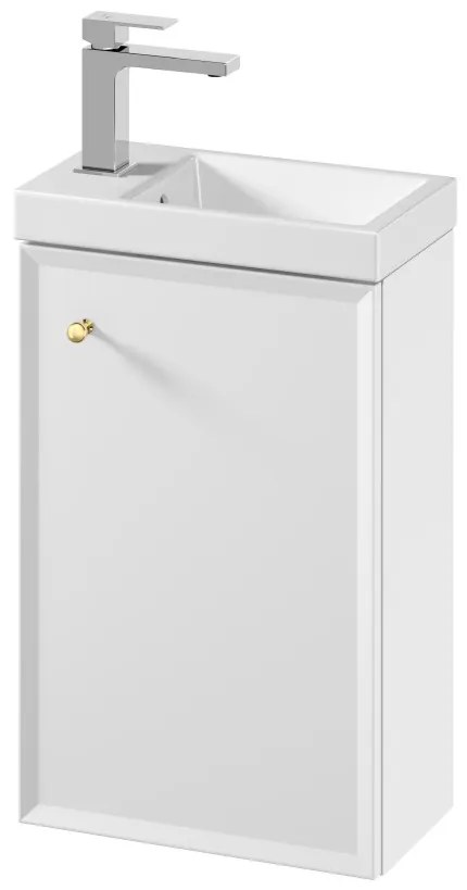 Cersanit Mille, závěsná WC skříňka 392x214x590 mm + keramické umyvadlo Como, bílá matná, S801-568
