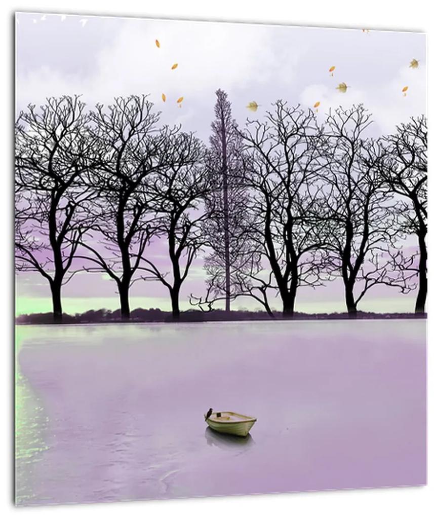 Obraz - Pramice na jezeře (30x30 cm)