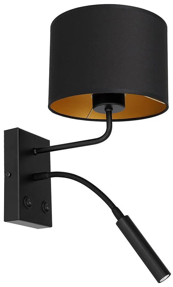 Luminex Nástěnná lampa ARDEN 1xE27/60W/230V + 1xG9/8W černá/zlatá LU3487