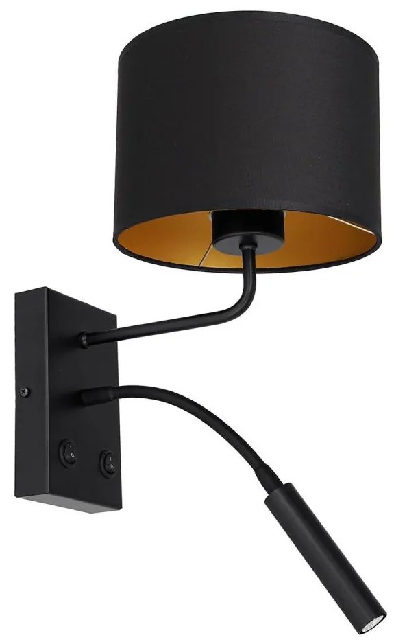 Nástěnná lampa ARDEN 1xE27/60W/230V + 1xG9/8W černá/zlatá