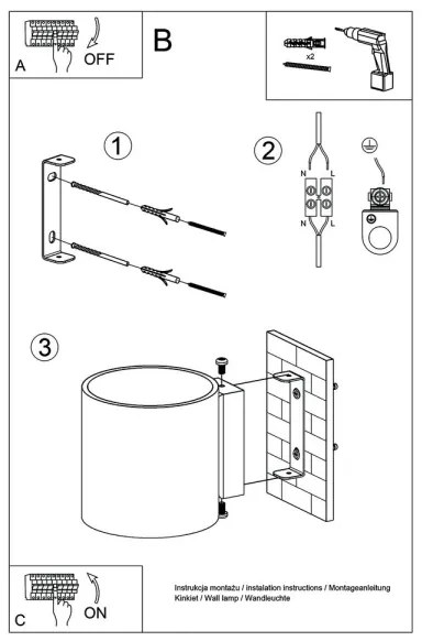 Sollux SL.0566 - Nástěnné svítidlo ORBIS 1 1xG9/40W/230V antracit