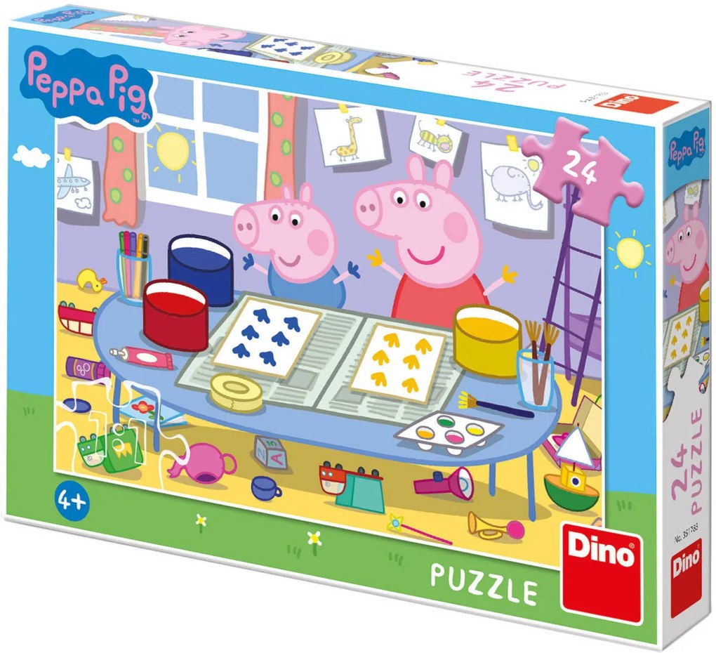 DINO Puzzle Peppa Pig Výtvarník 24 dílků 26x18cm skládačka dn351783