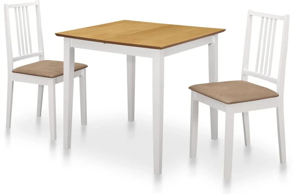 3dílný jídelní set MDF bílý 276408