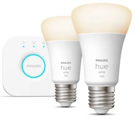 Základní sada Philips Hue WHITE 2xE27/9,5W 2700K + zařízení k propojení