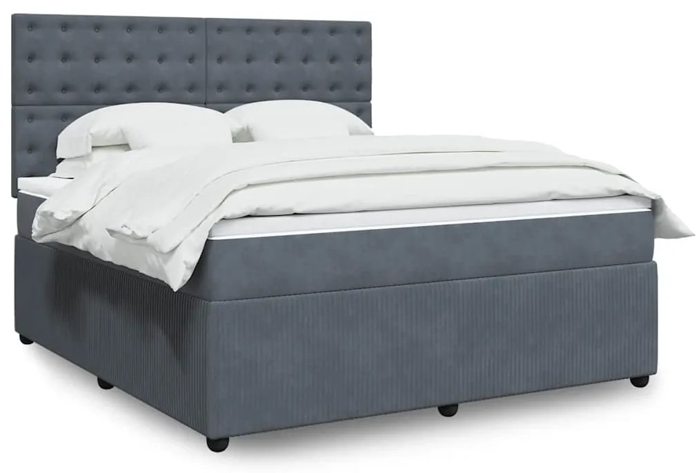 Box spring postel s matrací tmavě šedá 180x200 cm samet 3294719