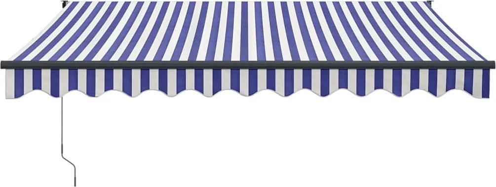 Zatahovací markýza modrá a bílá 3,5 x 2,5 m textil a hliník 3154447