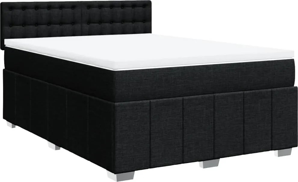 Box spring postel s matrací černá 160x200 cm textil 3289435