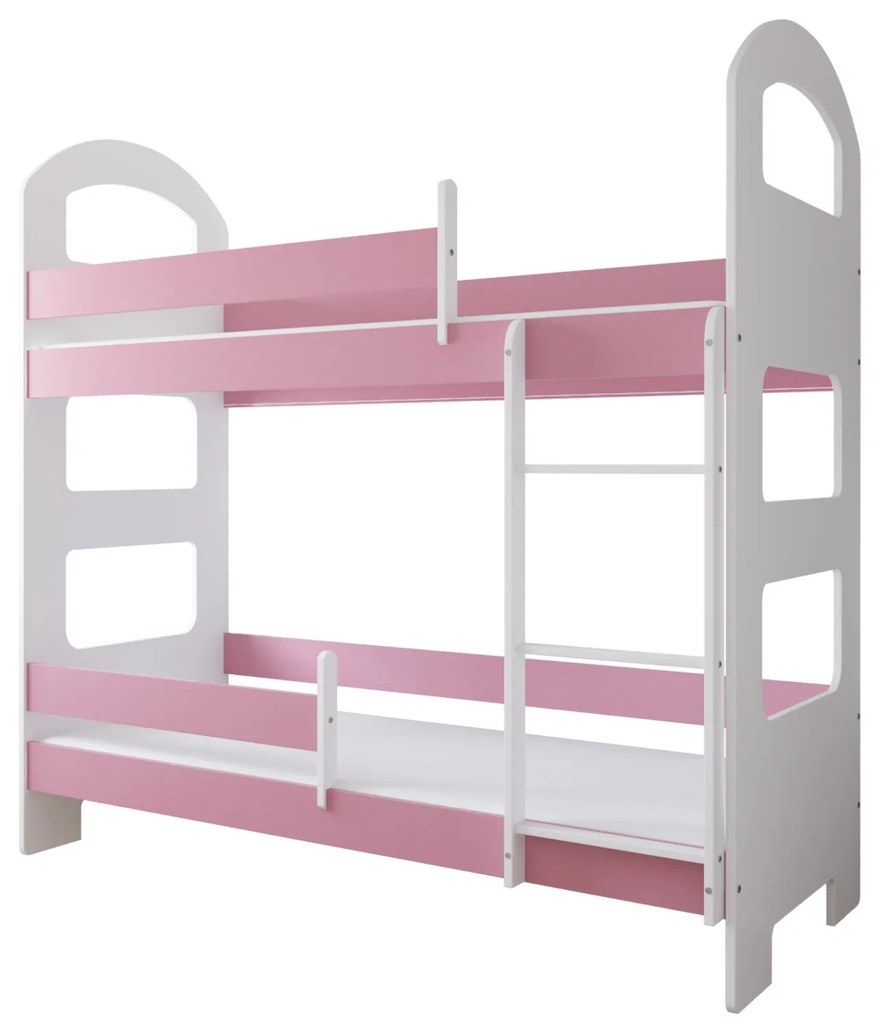 BabyBeds Dětská patrová postel HONZÍK II 180x80 Barevné provedení: Růžová, Úložný prostor: Ano, s úložným prostorem