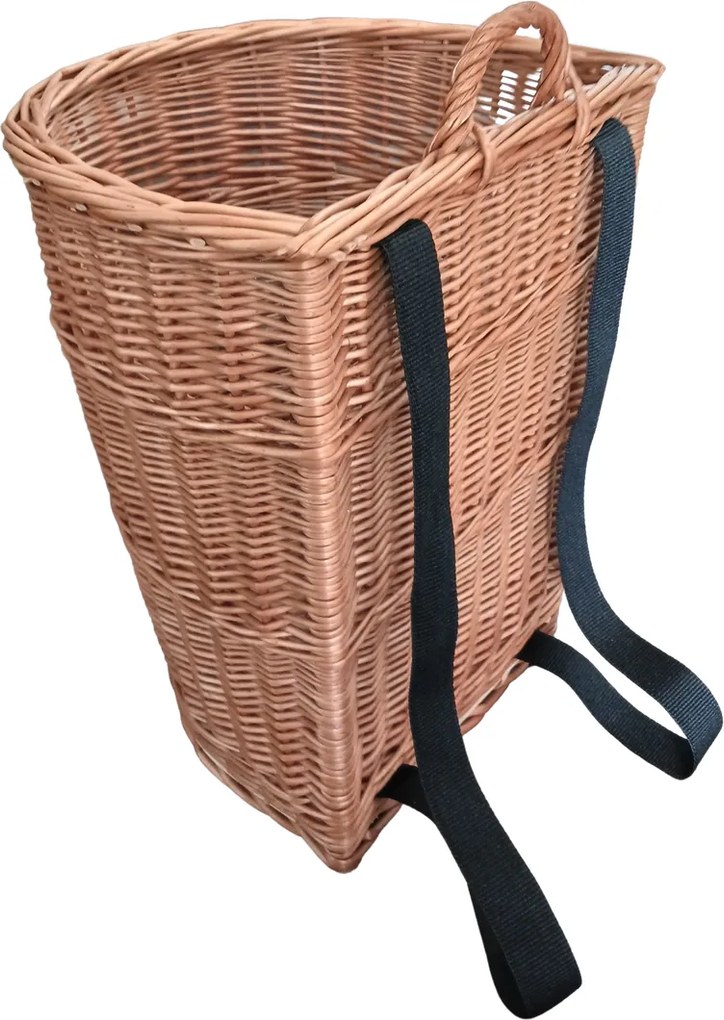 HRADIL H059 Nůše na dřevo světlá s popruhy 54 - 67 cm přírodní loupaná vrba Rozměry koše: Vrch 42x 34 cm, celk. výška 60 cm