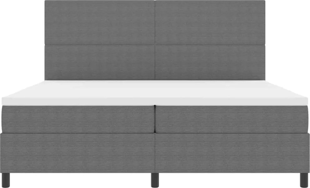 Postel s boxspringem s čelo Světle šedá a bílá 200 x 200 cm 3337571