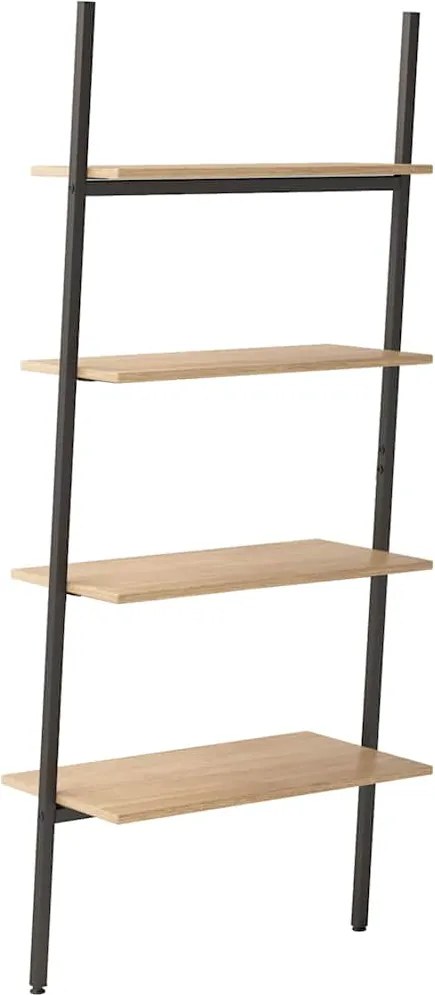 4patrová opěrná police světle hnědá a černá 64 x 34 x 150,5 cm 336373