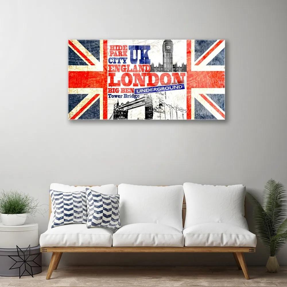 Obraz na skle Londýn Vlajka Umění 100x50 cm