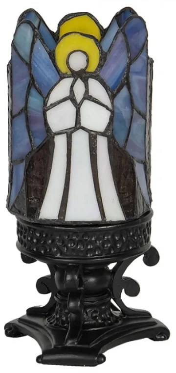 Vitrážová stolní lampa Tiffany Ange – 14x21 cm