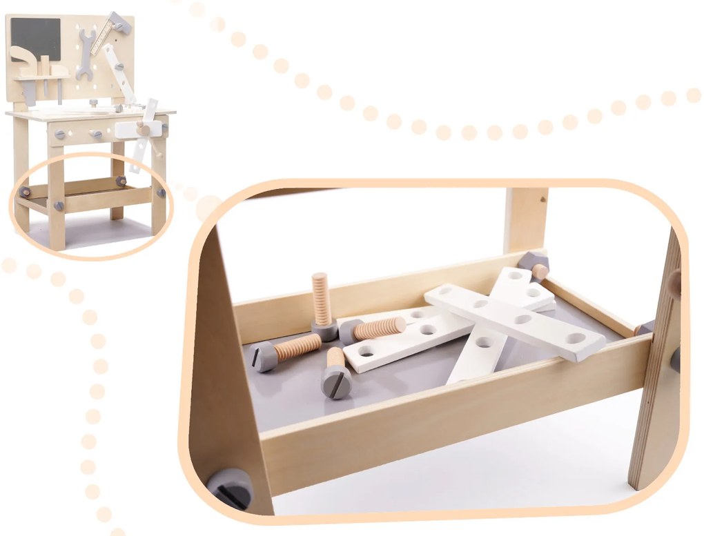 Creative Corner Dřevěná dílna s nářadím na stole DIY set