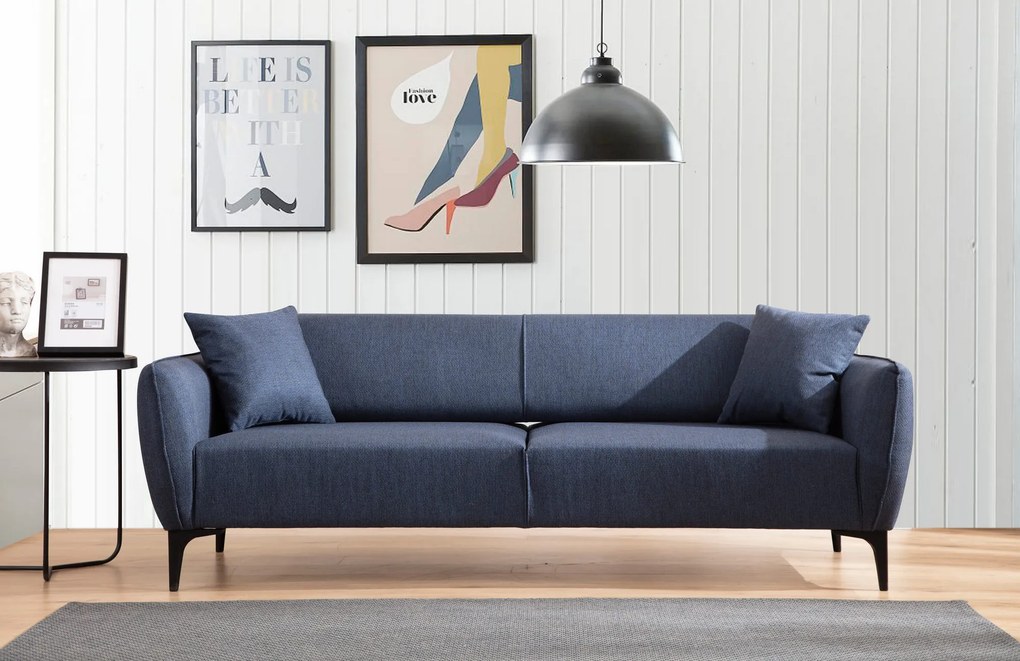 Hanah Home Třímístná pohovka BELISSIMO modrá 220 cm 560ARE1361