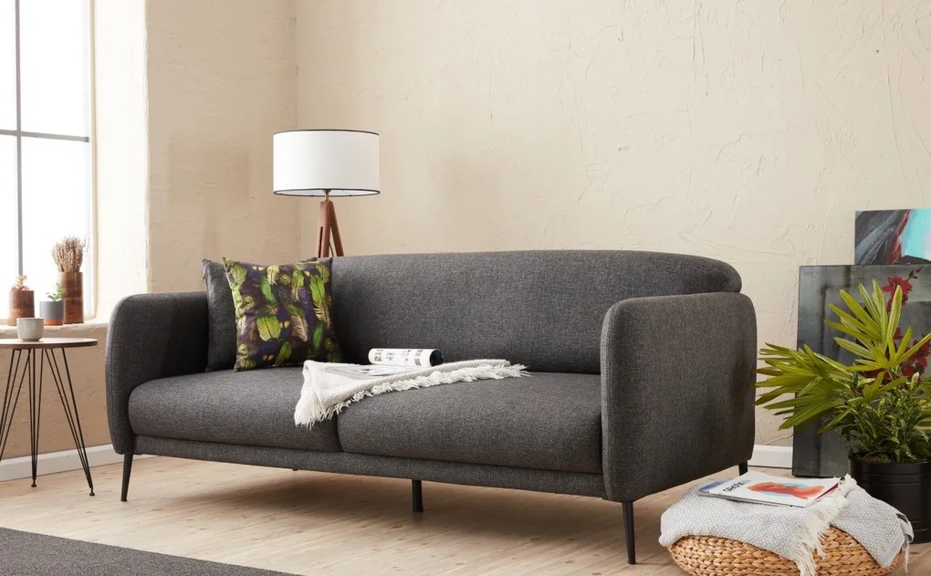 Hanah Home Třímístná pohovka VENUS antracitová 210 cm 825BLC2754