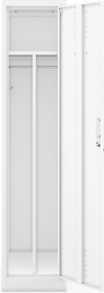 Dvoukomorová šatní skříň pro zaměstnance bílá, 400x1800x500 mm: KACPER 1 Plus