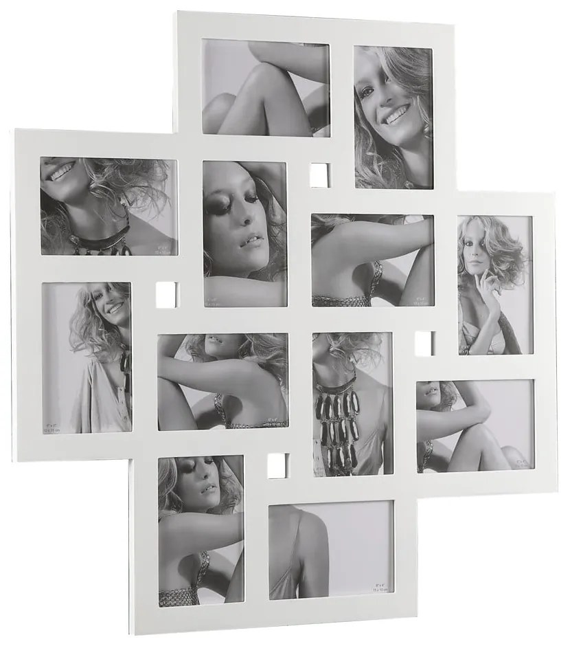 Bílý nástěnný fotorámeček Tomasucci Collage, 10 x 15 cm