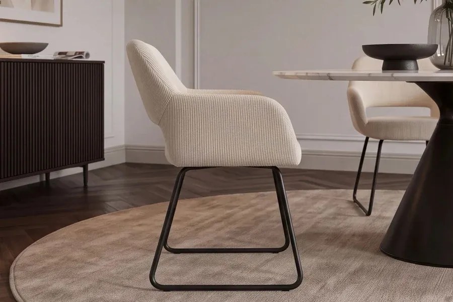 Designová jídelní židle Derrick béžový manšestr