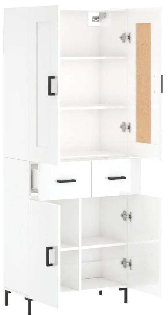 Skříň highboard lesklá bílá 69,5 x 34 x 180 cm kompozitní dřevo