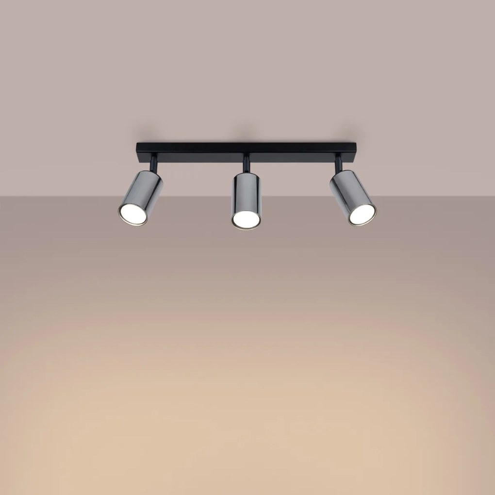 Sollux Lighting Stropní svítidlo WINX 3 Černá/chromové