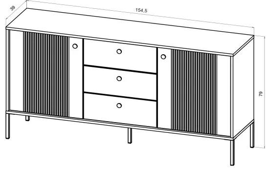 Komoda LUE zelená/černá