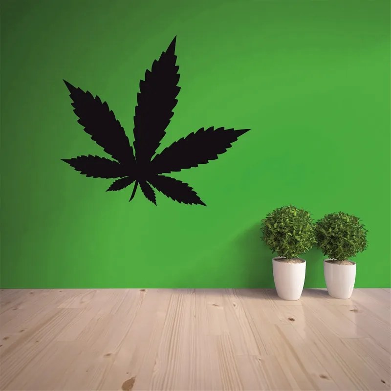 Samolepka na zeď - List marihuany (120x107 cm) - Sablo.cz