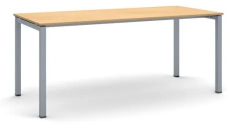 Stůl PRIMO SQUARE se šedostříbrnou podnoží 1800 x 800 x 750 mm, bříza