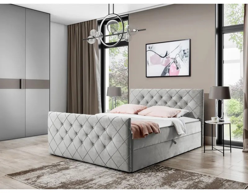 Kontinentální postel Dotan, Rozměr postele: 200x200, Barva:: Amor Velvet 4308