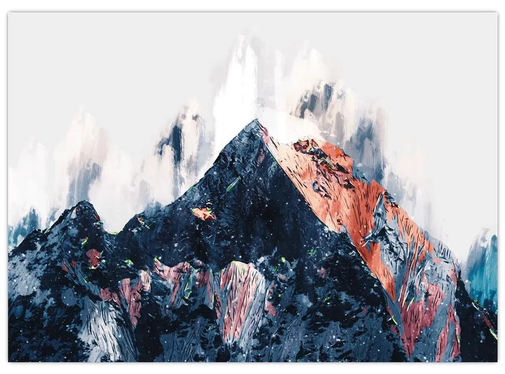 Skleněný obraz - Abstraktní hora (70x50 cm)