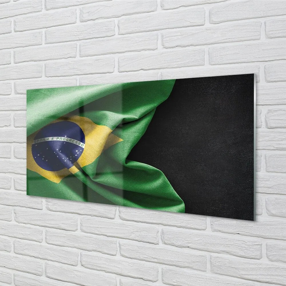 Obraz na skle brazilská vlajka 120x60 cm
