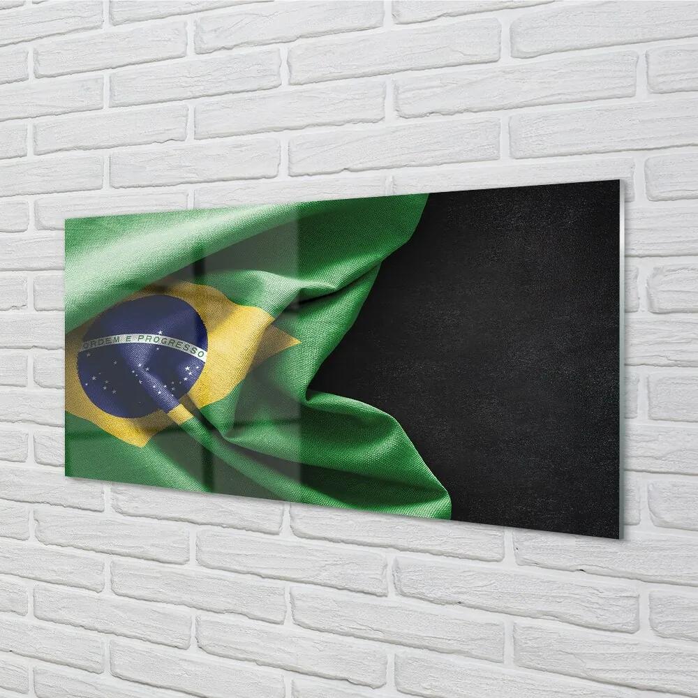 Obraz na skle brazilská vlajka 140x70 cm