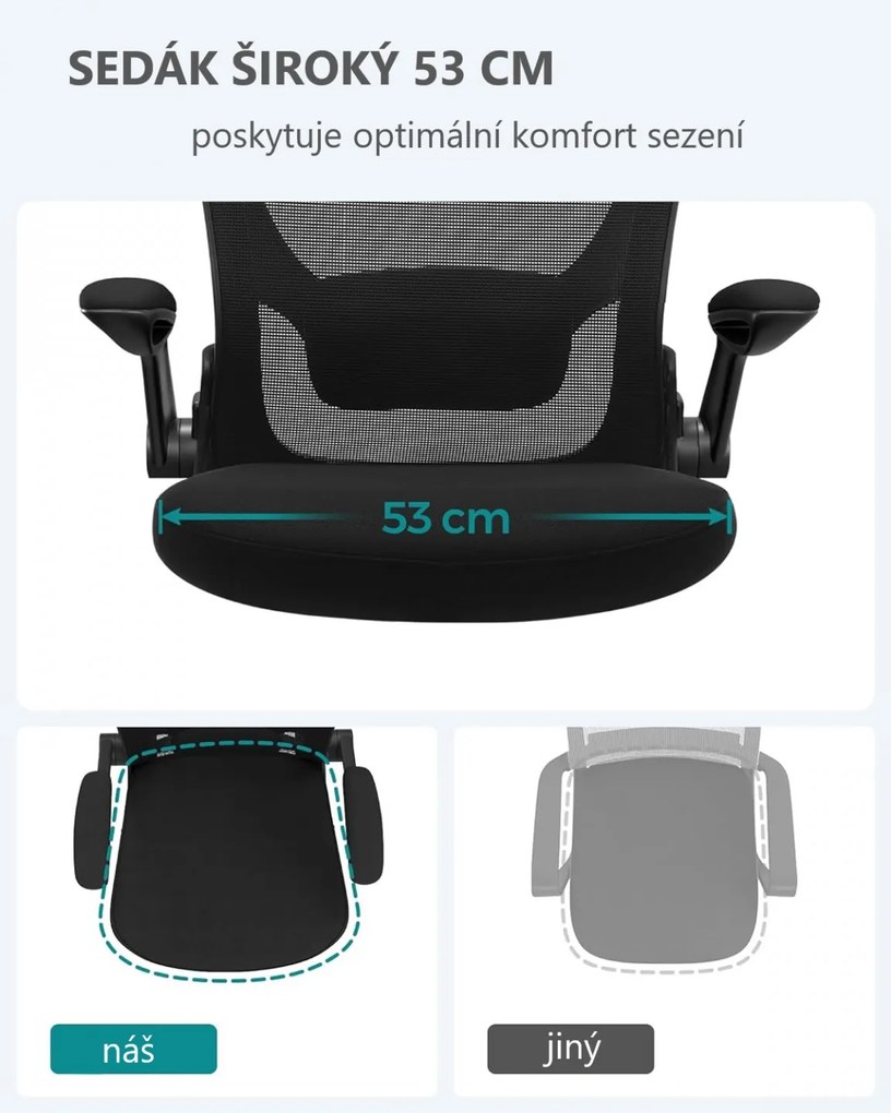 Goleto Ergonomická kancelářská židle | černá