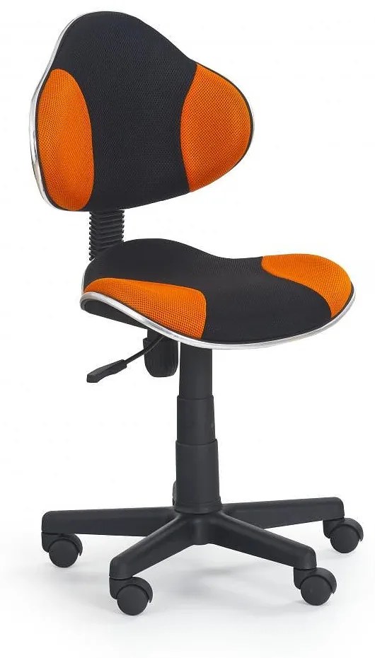 Dětská židle na kolečkách Leli 1, PVC + membránová tkanina, černá / oranžová