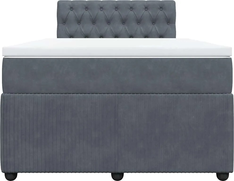 Box spring postel s matrací tmavě šedá 120 x 200 cm samet 3290017