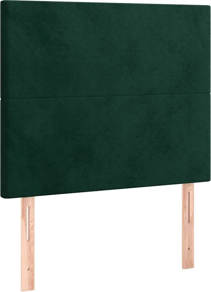Čelo postele s LED tmavě zelená 100x5x118/128 cm samet 3122189