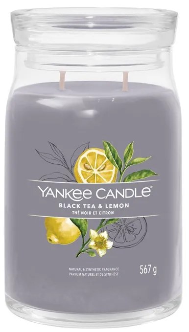 Yankee Candle Signature svíčka velká Black Tea & Lemon, 567g